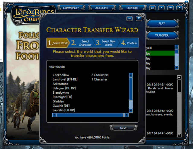 Finding missing Lord of the Rings Online characters | Baud Attitude